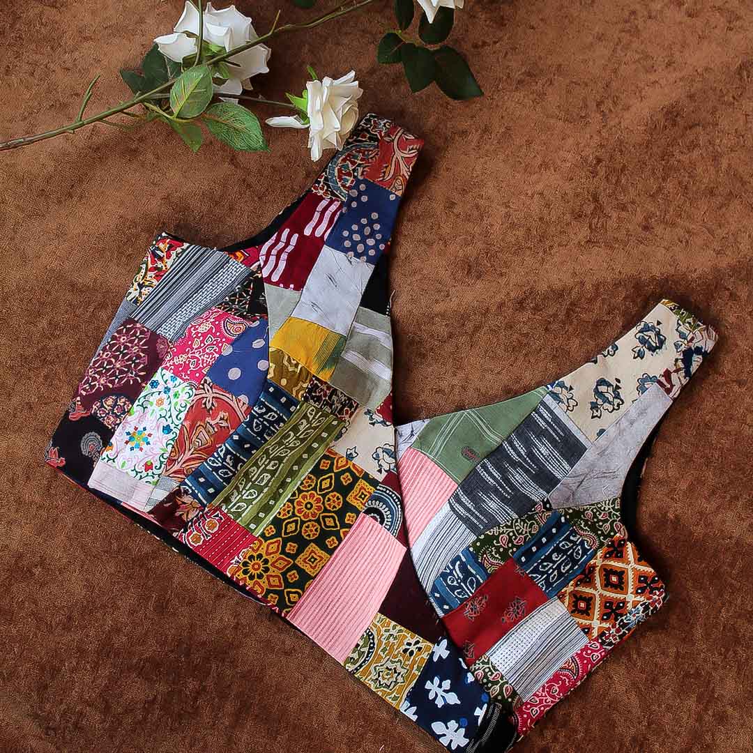 MultiColor Saanjh Patch work Blouse – TIMELESS BASICS